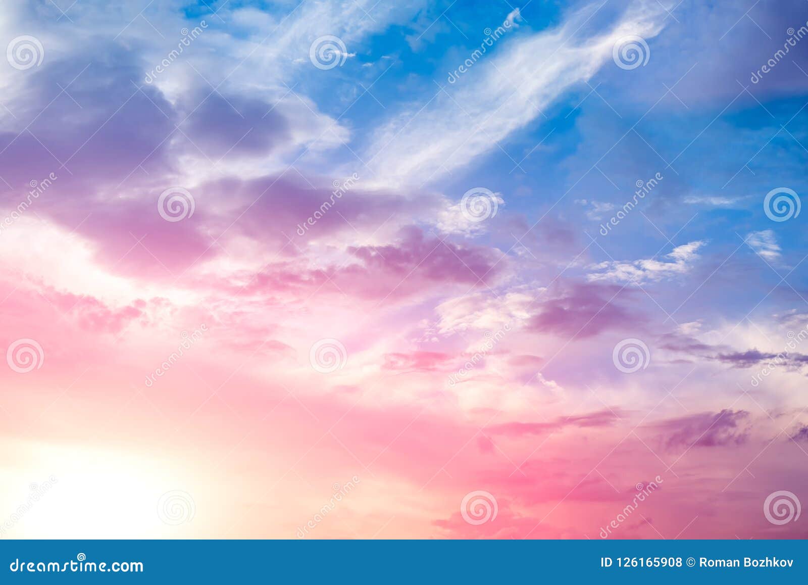 Colorful Cloudy Sky at Sunset. Gradient Color Stock Photo - Image of ...