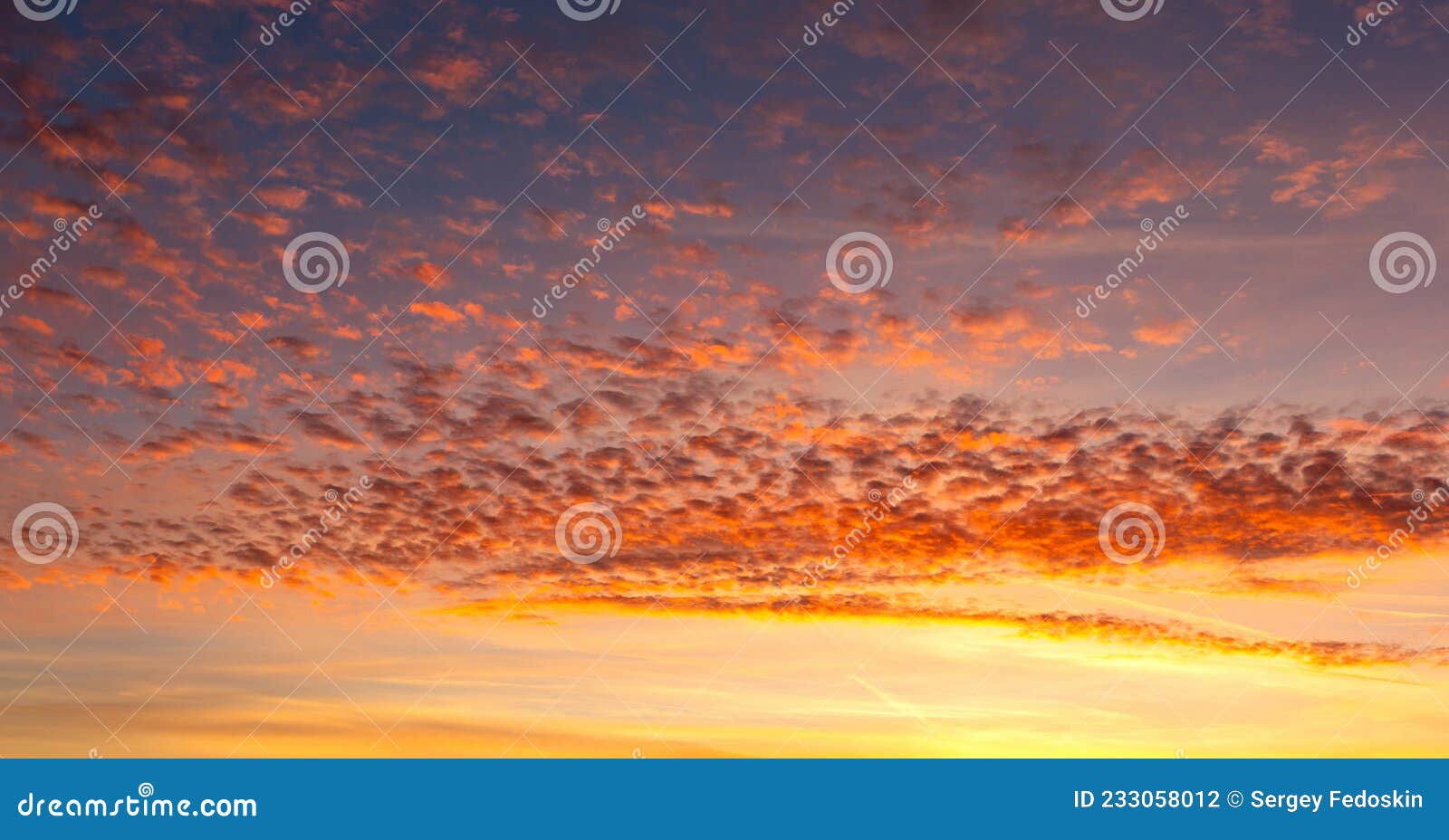 Colorful Cloudy Sky at Sunset Stock Photo - Image of panoramic, cloud ...