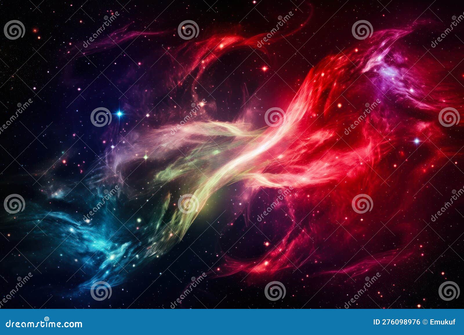 Colorful Clumps of Energy Particles in Space, Mesmerizing Galaxy ...
