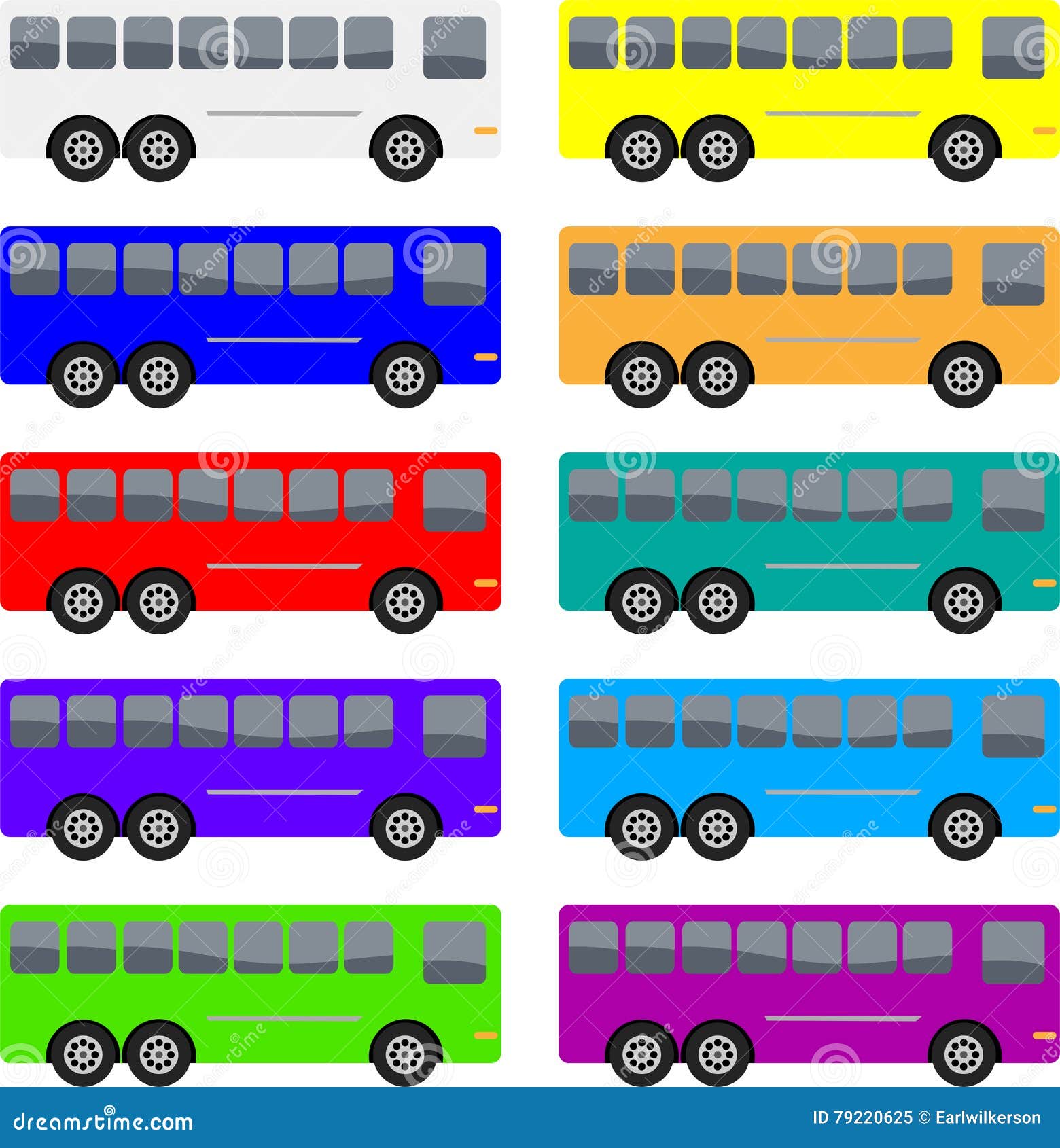 Colorful Coach Buses stock vector. Illustration of white - 79220625