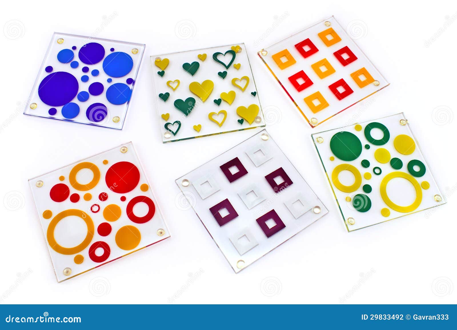 Colorful Coasters for Glass Stock Photo - Image of restaurant, pure ...