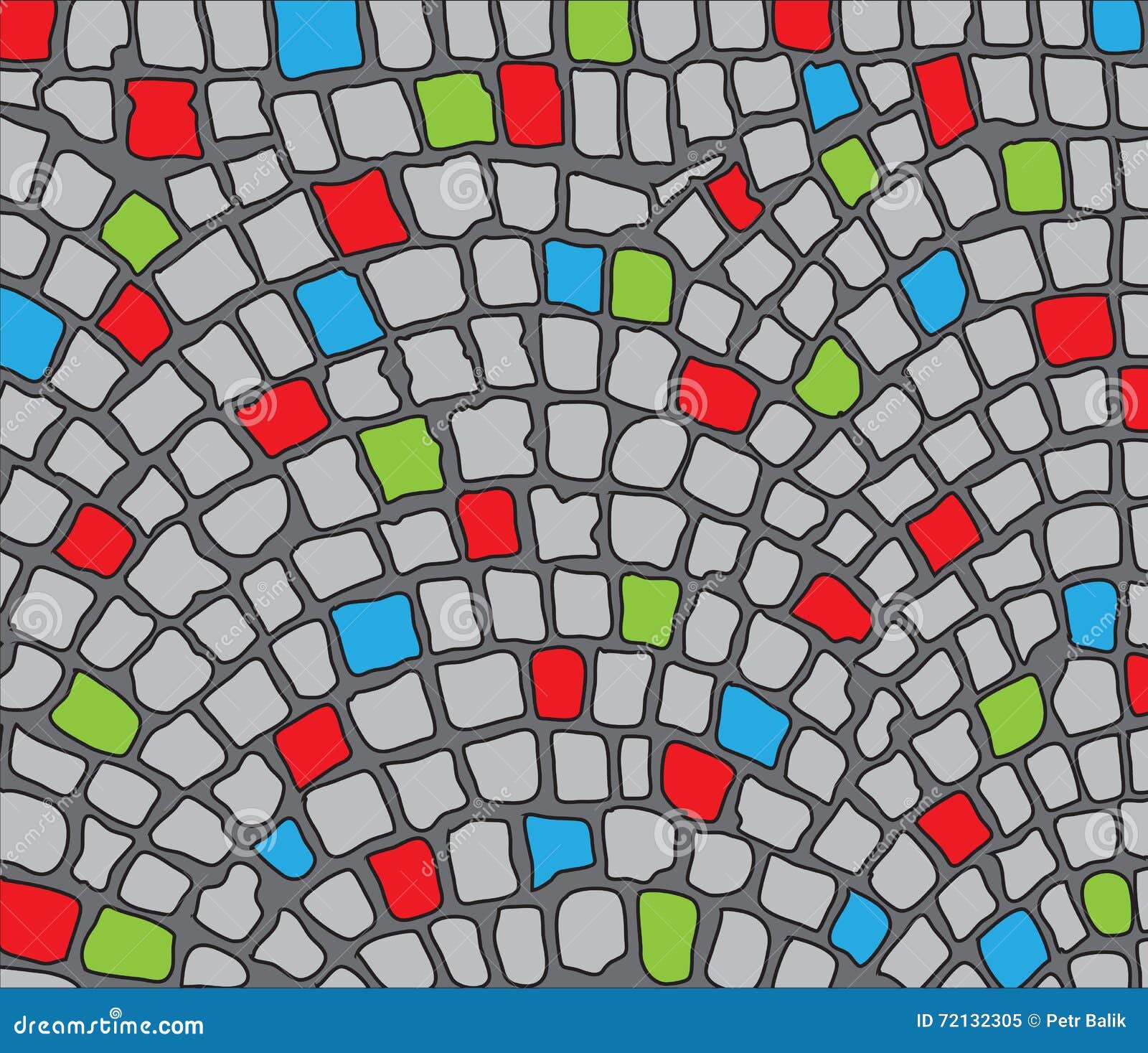 Colorful cobbles stock vector. Illustration of pathway - 72132305