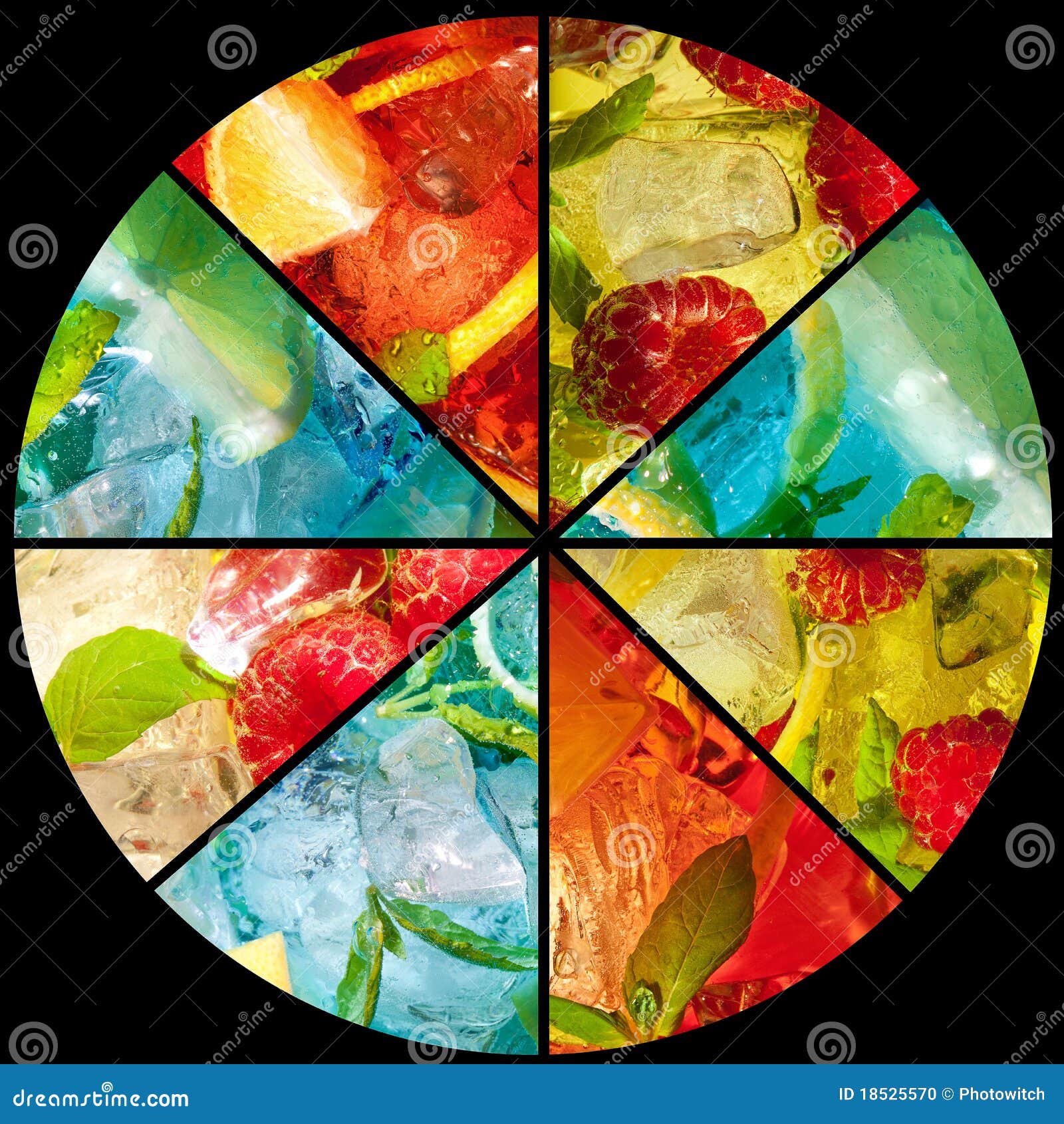 Colorful cocktail collage stock photo. Image of colors - 18525570