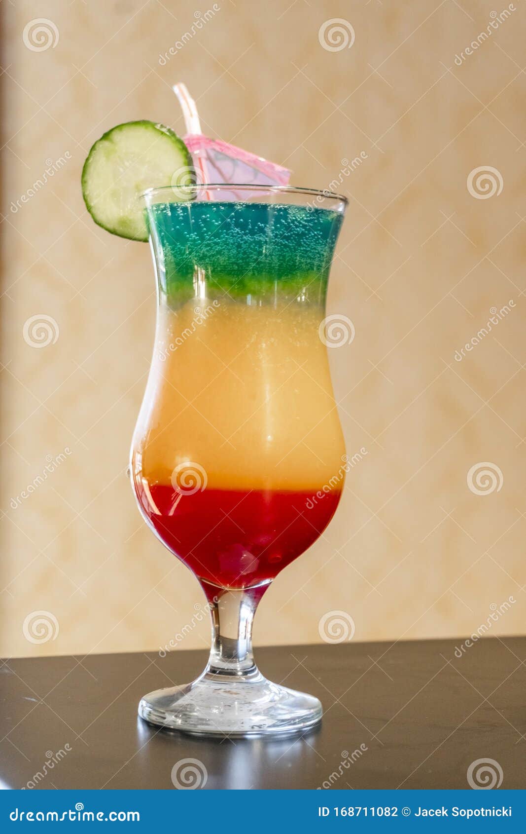 Colorful Cocktail with a Straw Stock Photo - Image of freshness, lemon ...