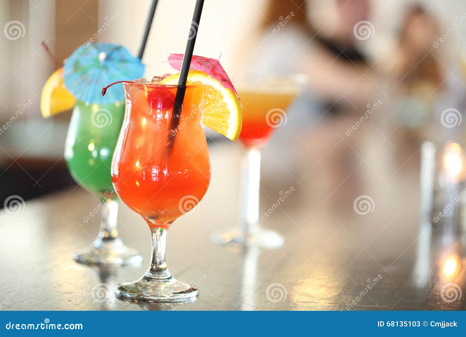 Colorful Cocktails on the Bar Table in Restaurant Stock Image - Image ...