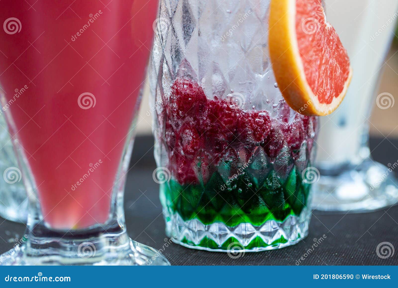Cocktails and Milkshakes on a Tray in the Cafe Stock Photo - Image of ...