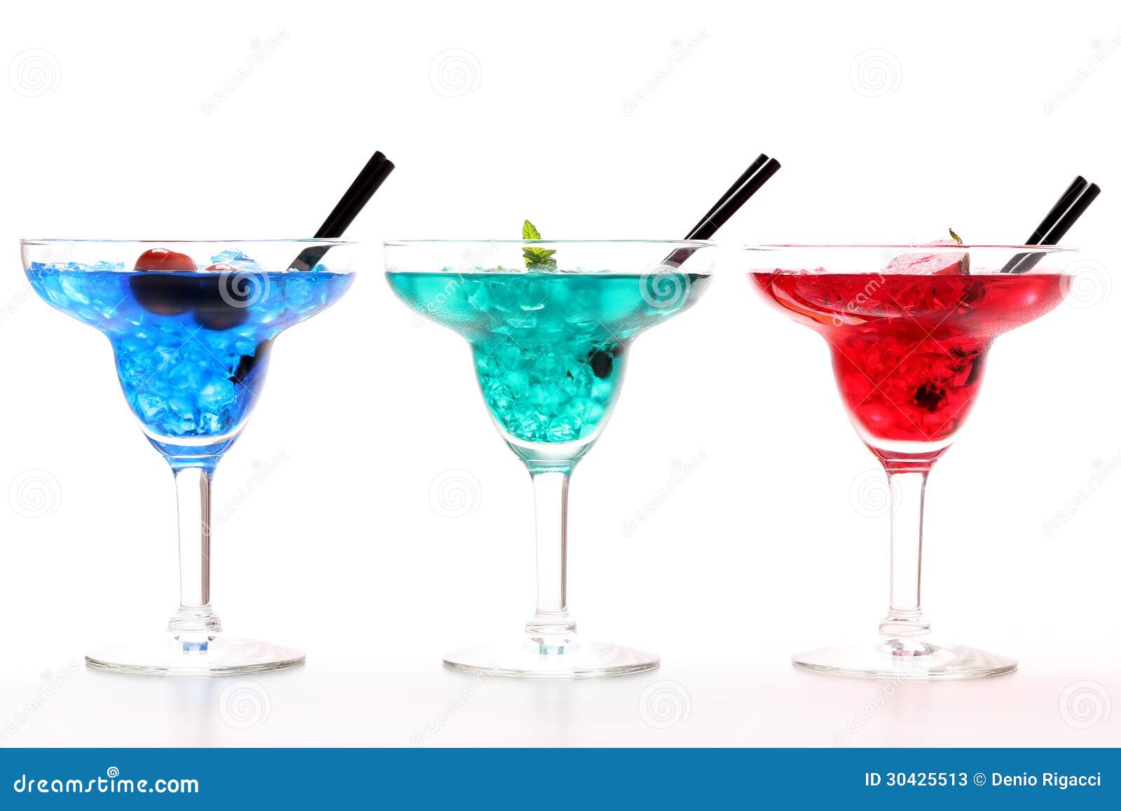 Colorful Cocktails on White Background Stock Image - Image of frozen ...