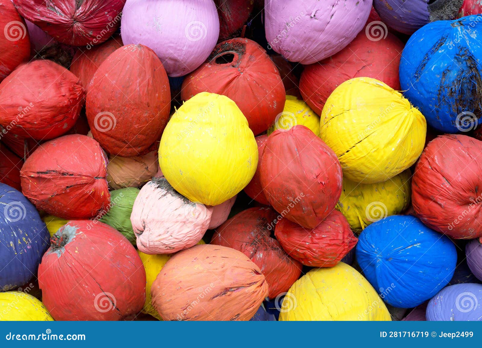 Colorful Colorful Coconut Balls. Stock Image - Image of background ...