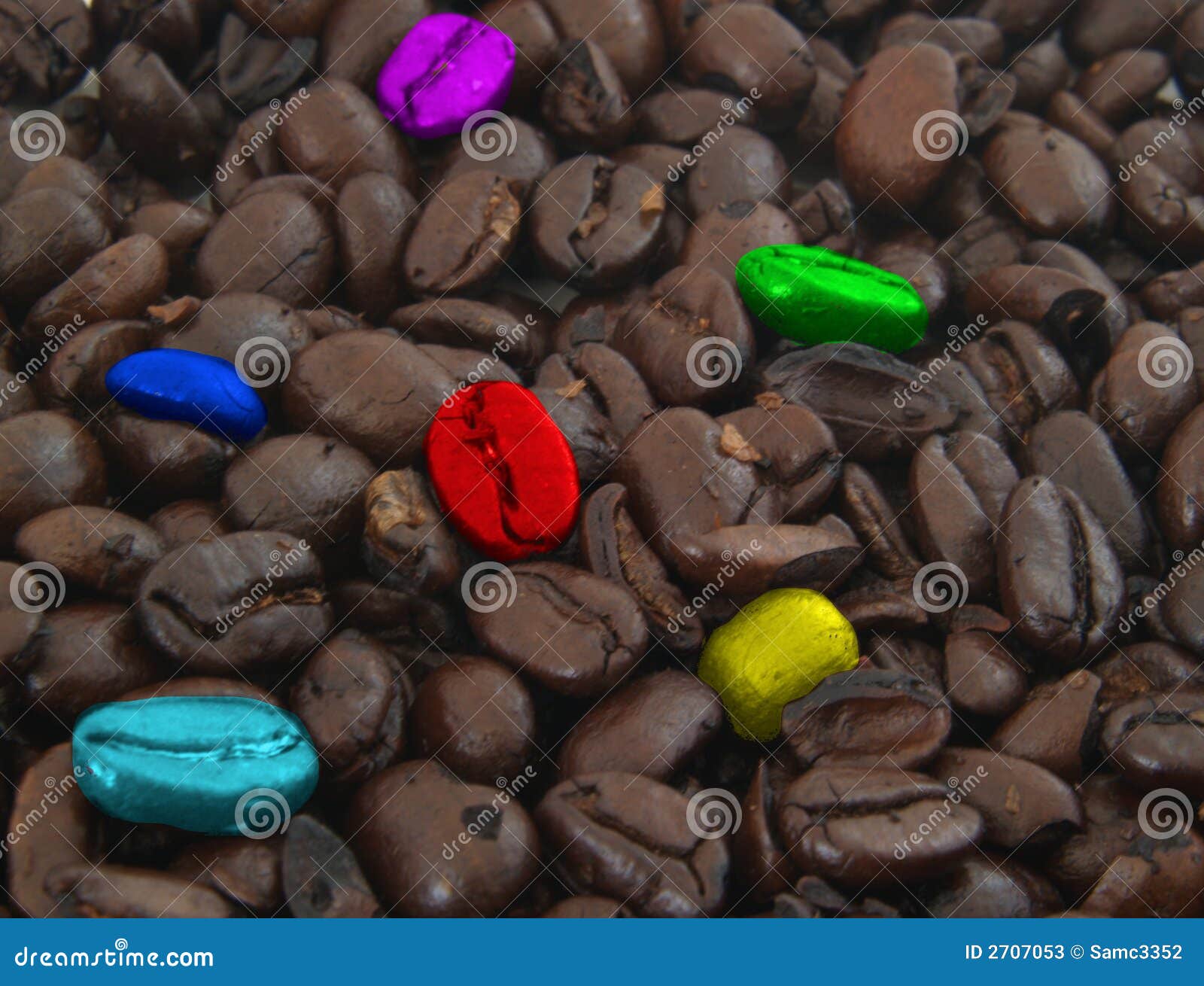 Colorful Coffee Beans stock image. Image of differentiate - 2707053