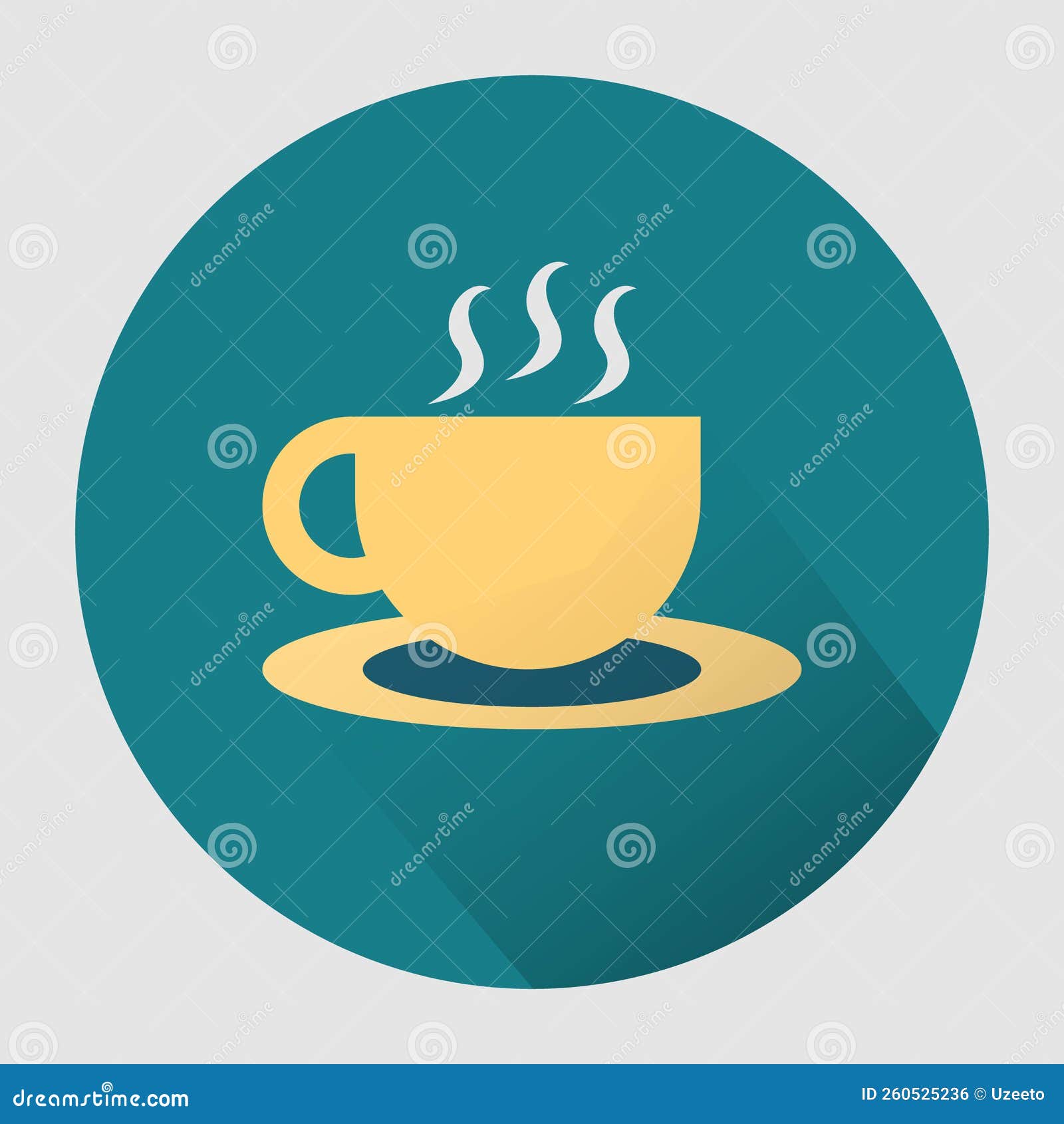 Colorful Coffee Cup Icon with Shadow. Vector Illustration Stock Vector ...