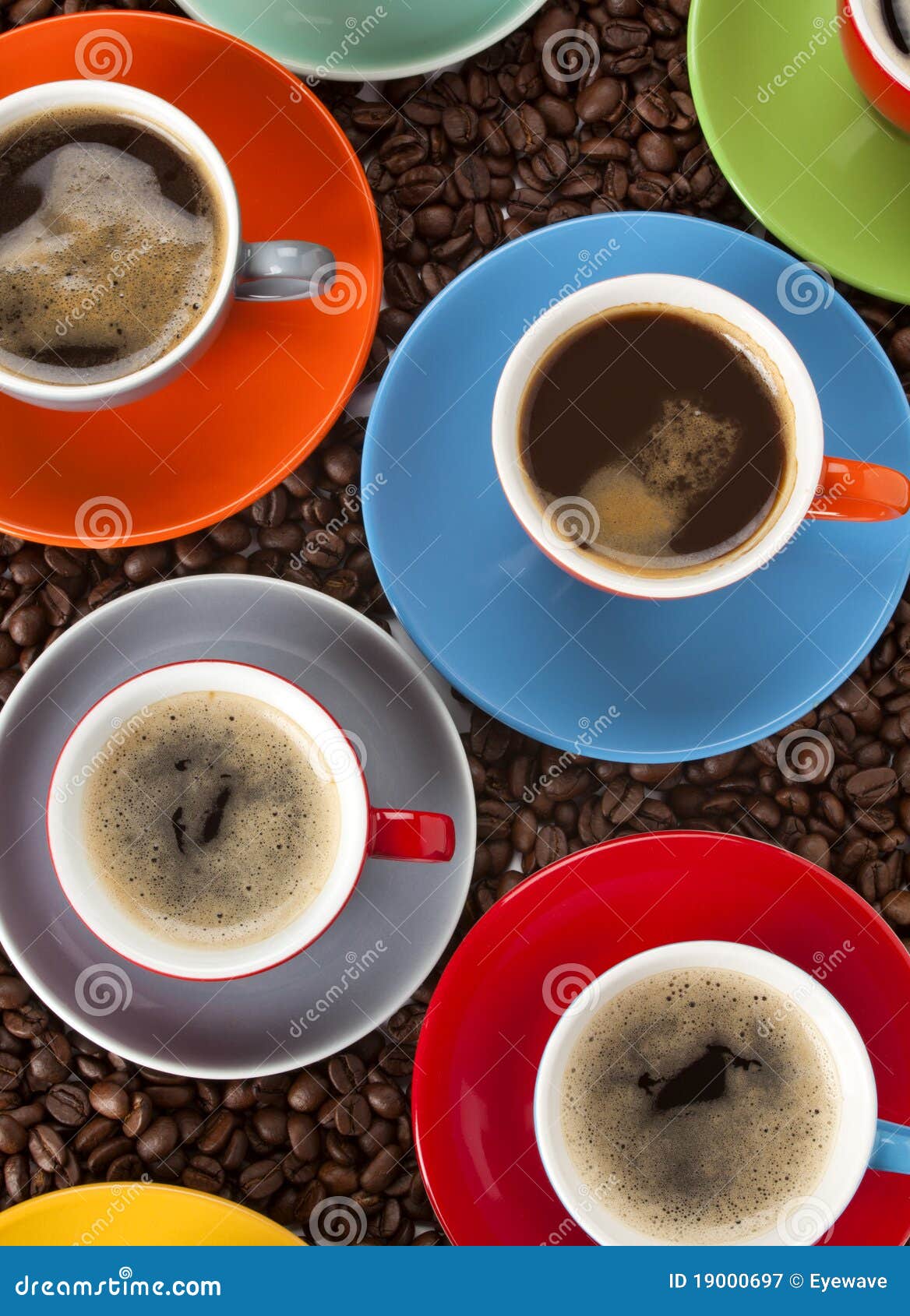 Colorful coffee cups stock image. Image of coffee, variety - 19000697