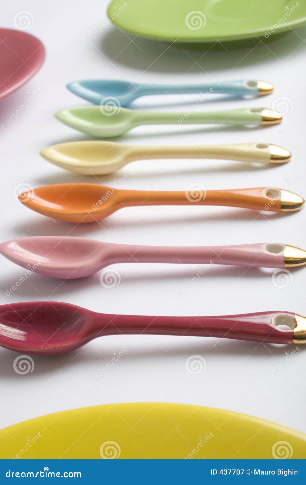Colorful coffee spoons stock image. Image of table, colorful - 437707