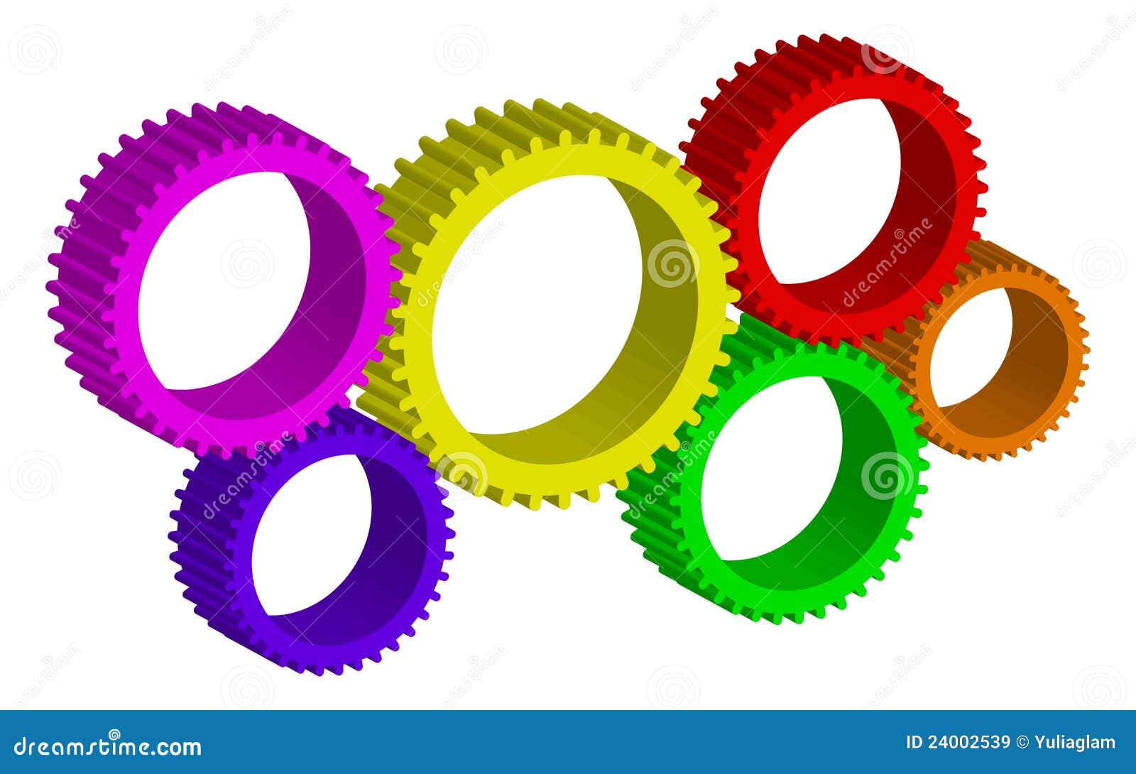Colorful cog-wheels stock vector. Illustration of pushing - 24002539