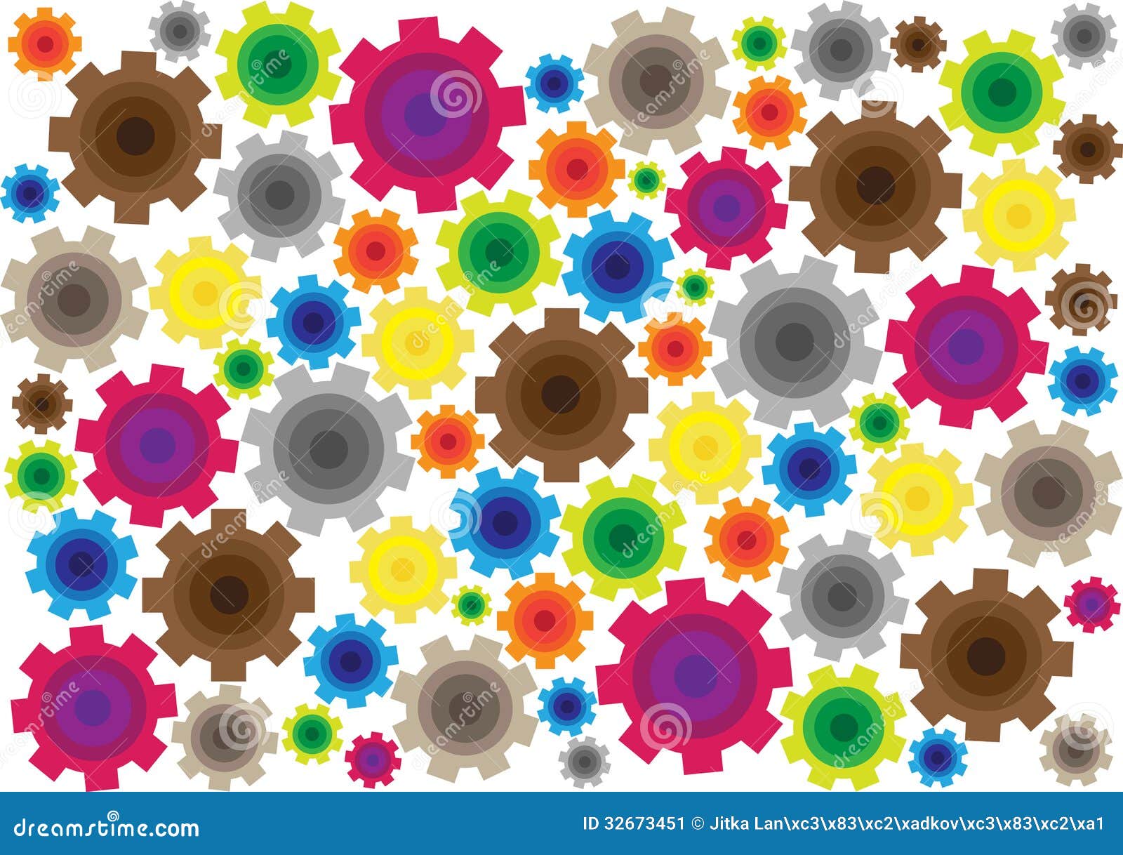 Colorful cog wheels stock vector. Illustration of machine - 32673451