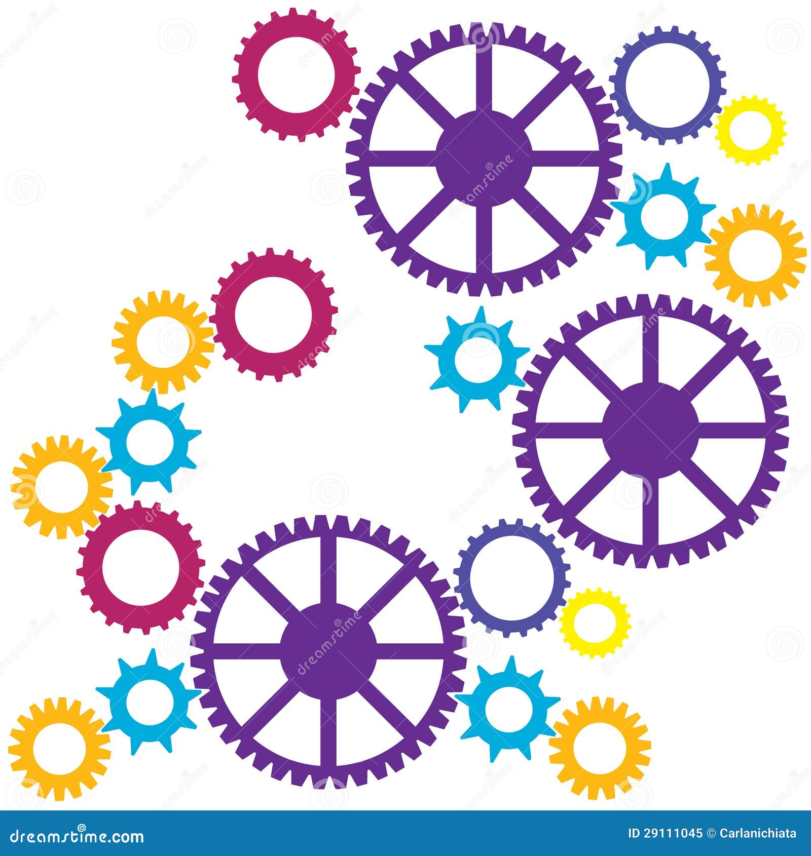 Colorful Cogs stock vector. Illustration of factory, blue - 29111045