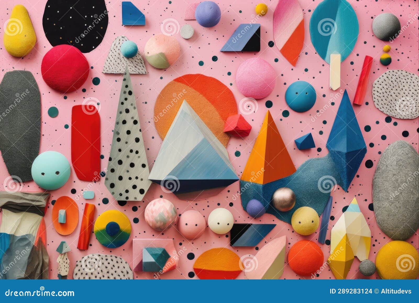 Colorful Collage Background with Various Shapes Stock Photo - Image of ...
