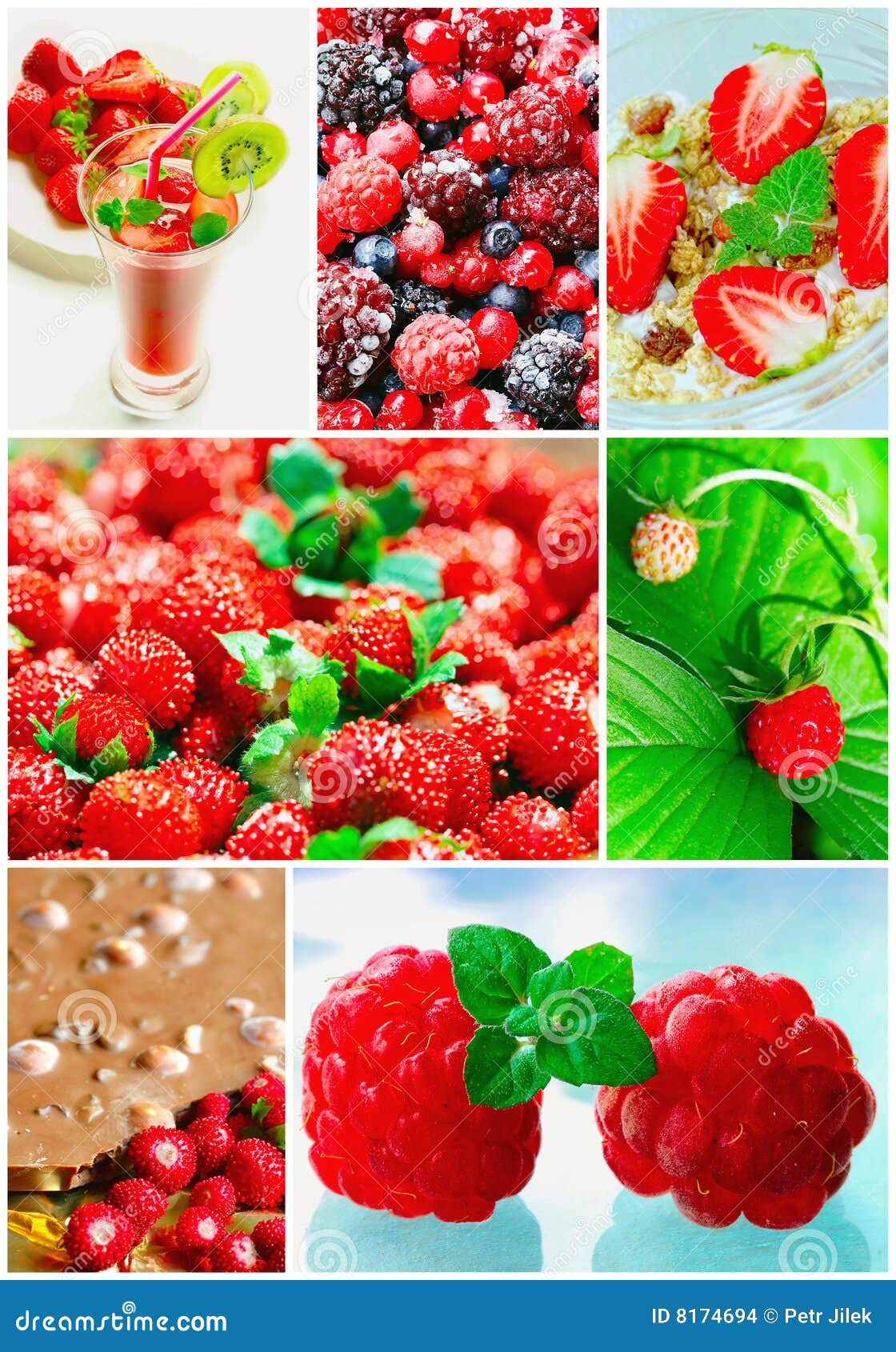 Colorful Collage Healthy Fruit Stock Photo - Image of multiple, design ...