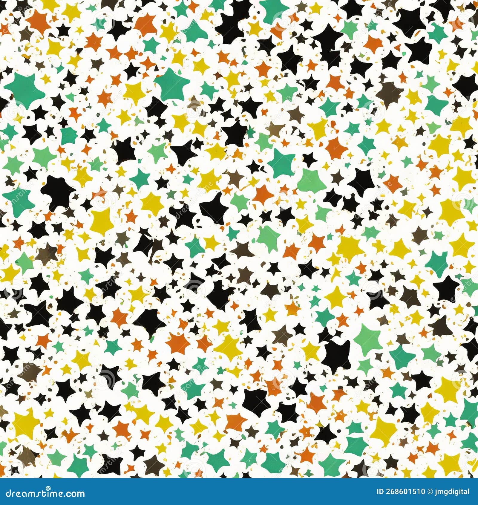 Colorful Collage Star Patterns with Different Sizes. Illustration ...