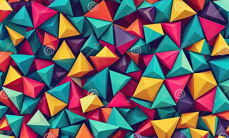 A Colorful Collage of Triangles is Displayed in this Image. Stock ...