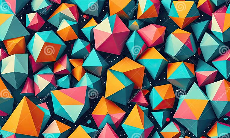 A Colorful Collage of Triangles is Displayed in this Image. Stock ...