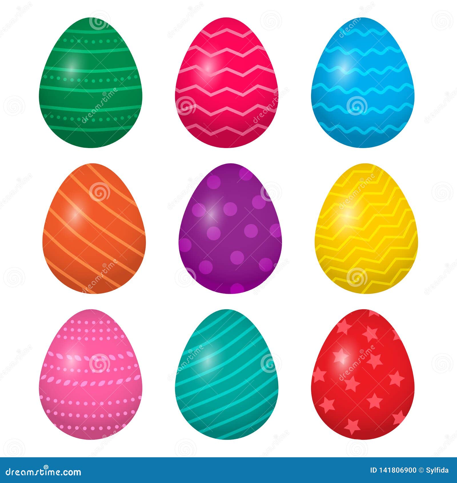 Colorful Collection of Easter Eggs. Vector Illustration Stock ... Colorful Collection of Easter Eggs. Vector Illustration Stock ...