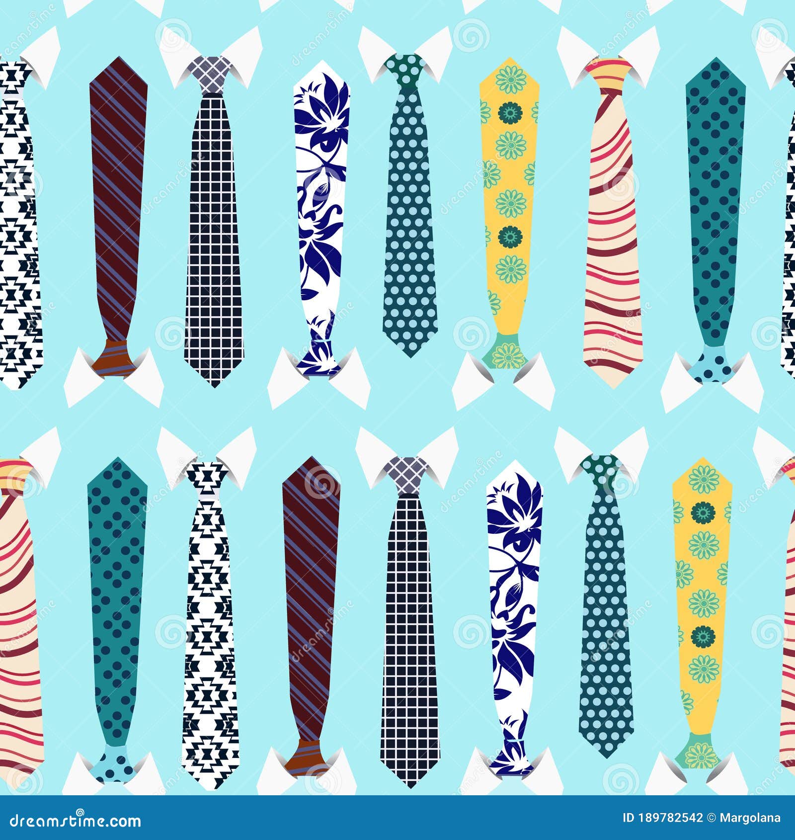 Colorful Collection of Neck Ties Background Pattern Stock Vector ...