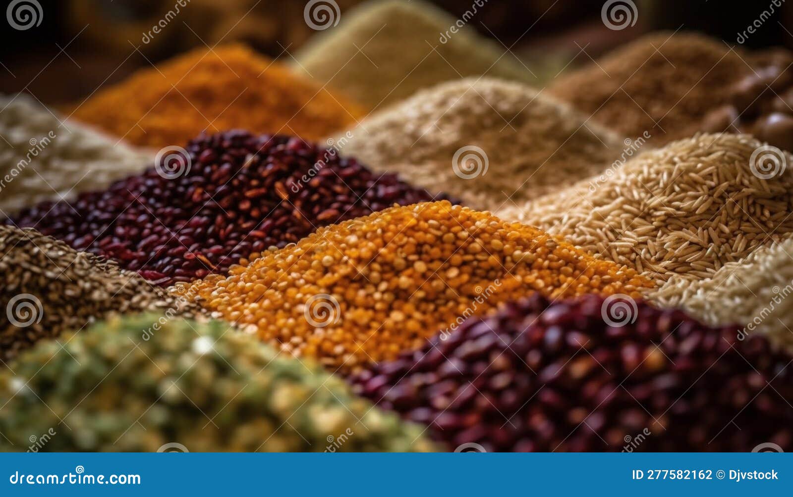 A Colorful Collection of Organic Spices in a Spice Store Generated by ...