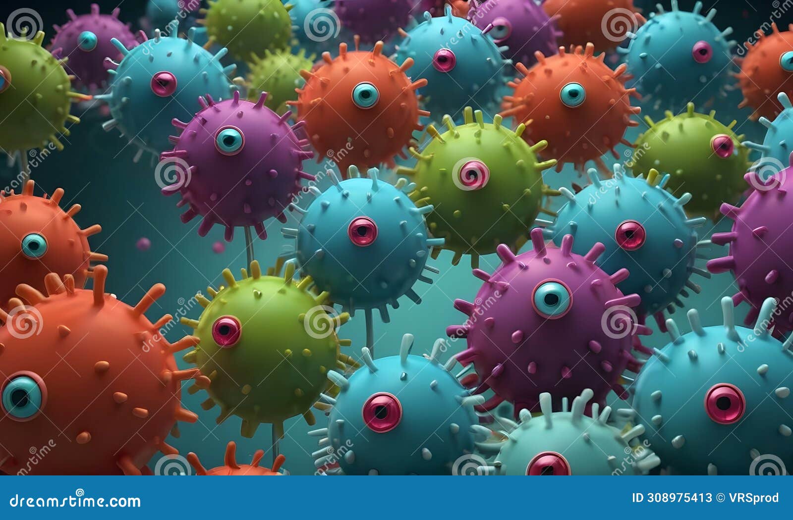 Vibrant 3D Render of Viruses AI Generative Stock Illustration ...