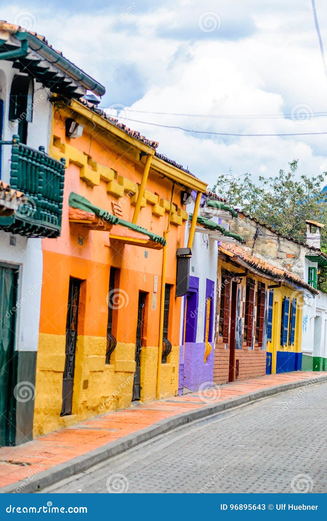 Colorful Colonial Buildings in Bogota Stock Image - Image of blue ...