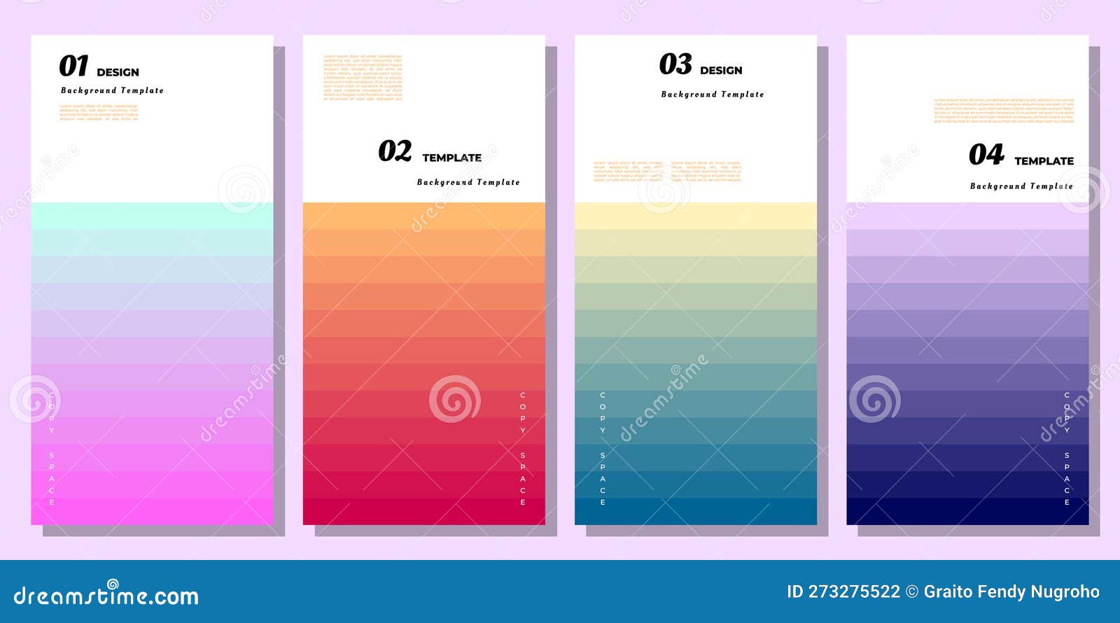 Colorful Color Gradient Palette Flat Vector Background Template Set ...