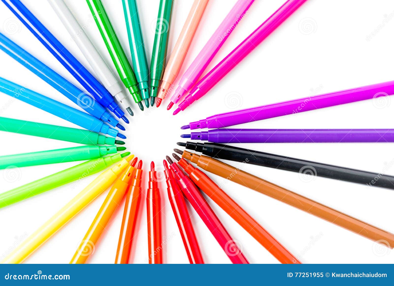 Colorful of Color Pen Isolated Stock Image - Image of isolated ...