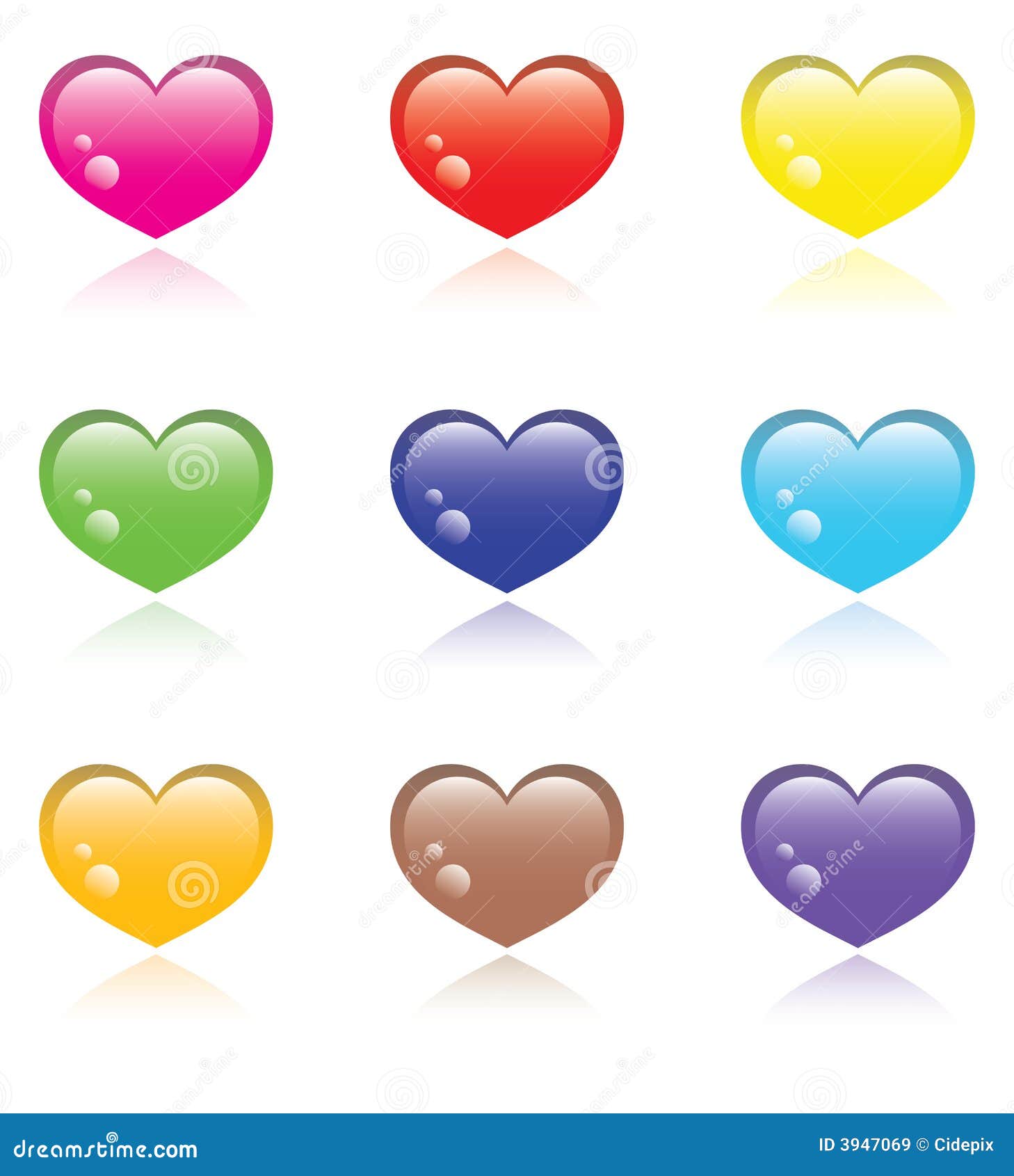 Colorful (colourful) Hearts Stock Vector - Illustration of design ...