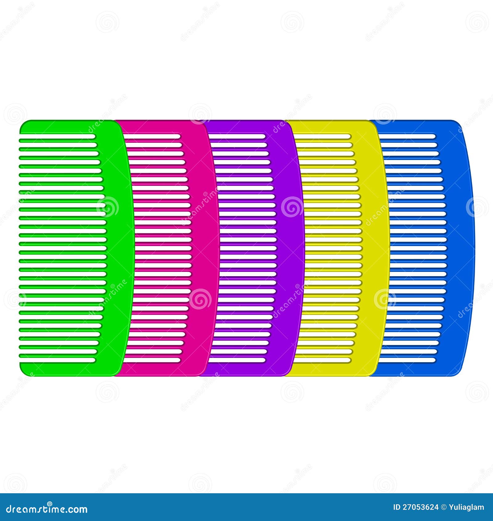 Colorful combs stock vector. Illustration of isolated - 27053624