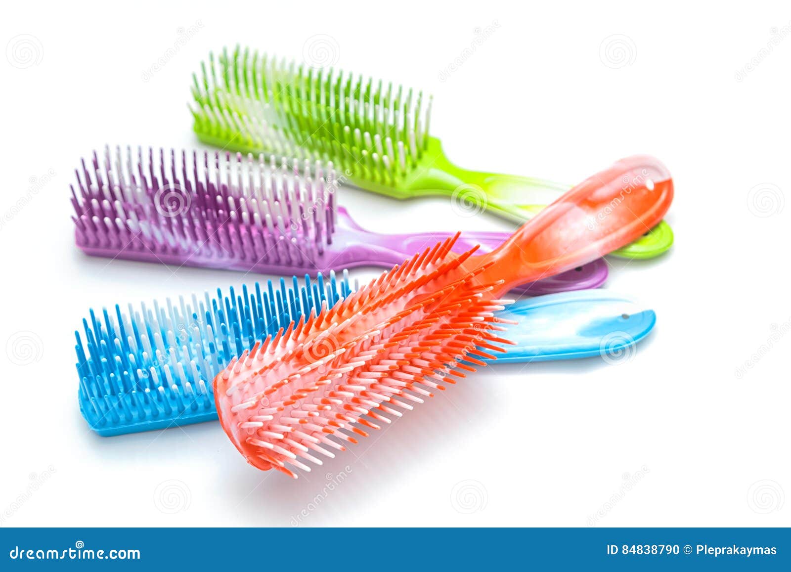 Colorful Combs Brushes Isolated Stock Photo - Image of equipment ...