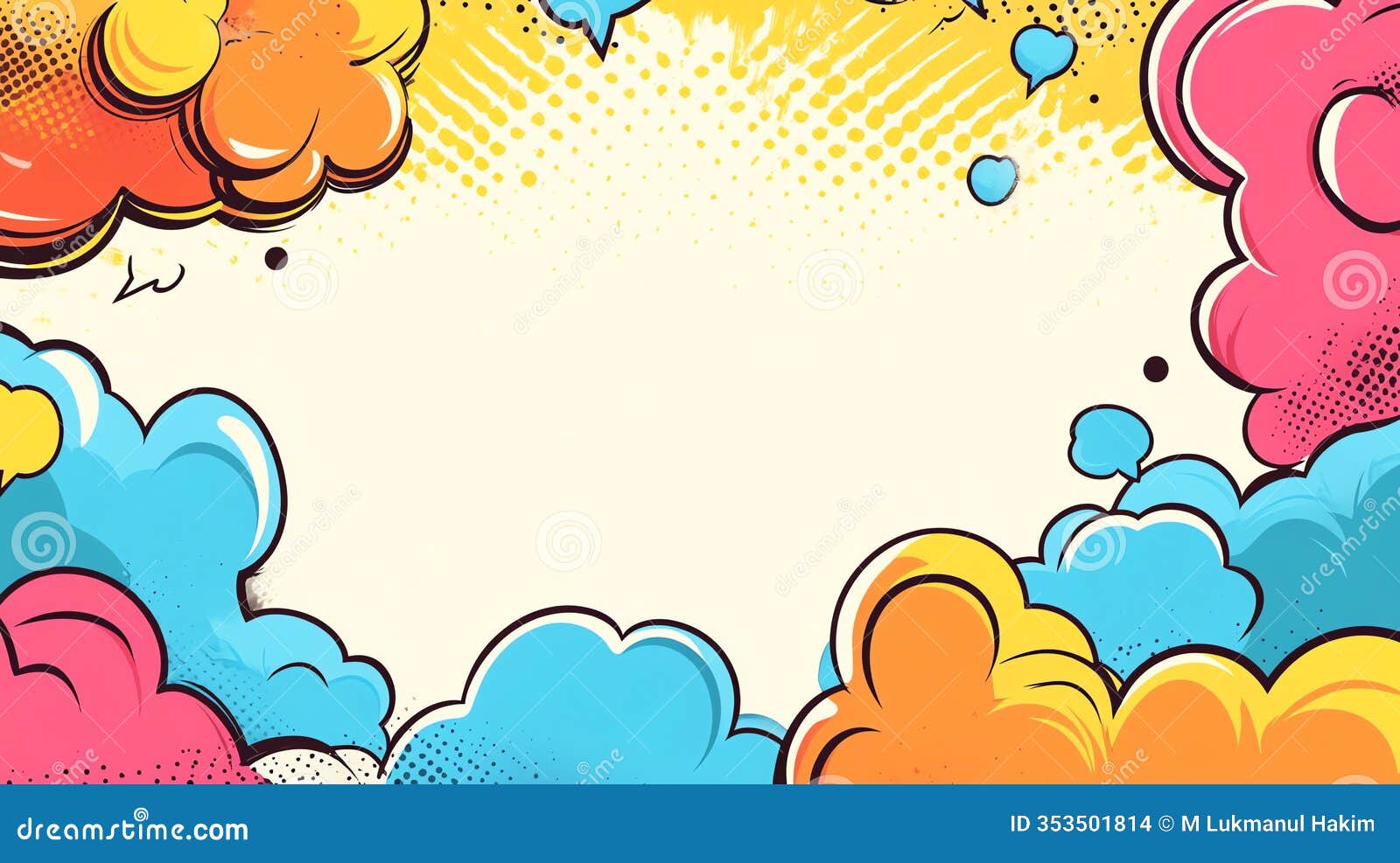 Colorful Comic-style Speech Bubbles On A Vibrant Gradient Background ...