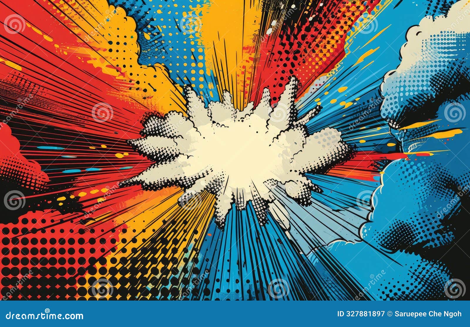 Comic Book Explosion Art stock illustration. Illustration of desktop ...