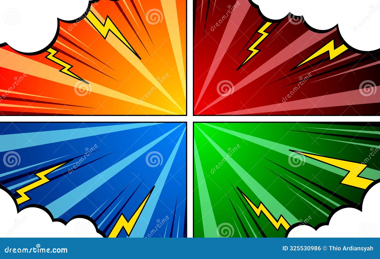 Colorful Comic Book Page Panel Background. Vector Illustration EPS 10 ...