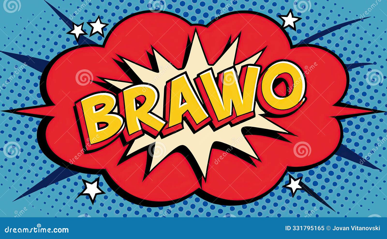 Colorful Comic Book Style Background with Bravo Text Burst Stock ...