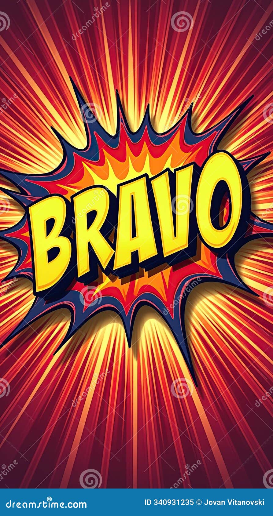 Colorful Comic Book Style With Bravo Text And Burst Effect Royalty-Free ...
