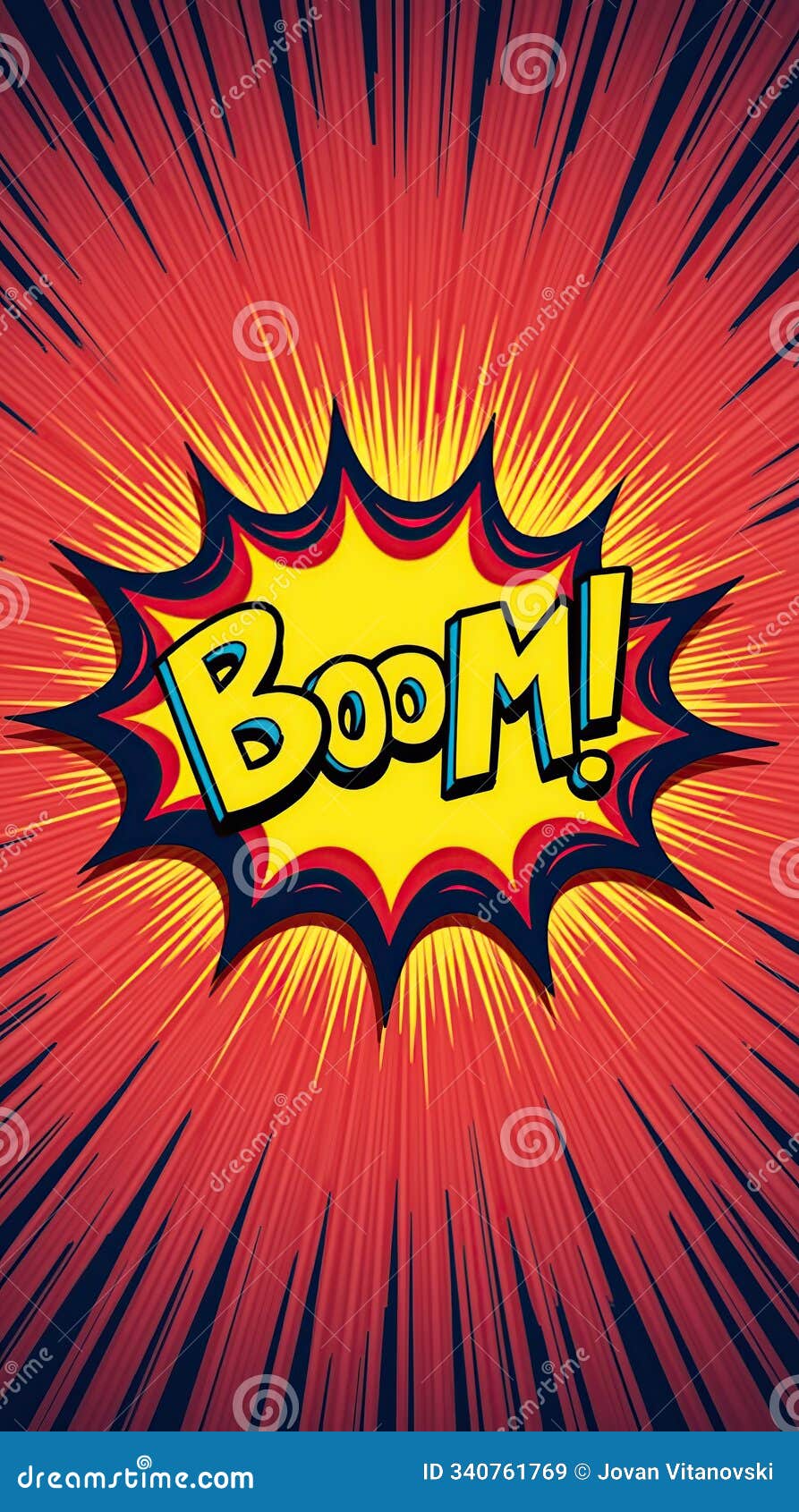 Colorful Comic Book Style Burst with Bold Boom Text Stock Illustration ...