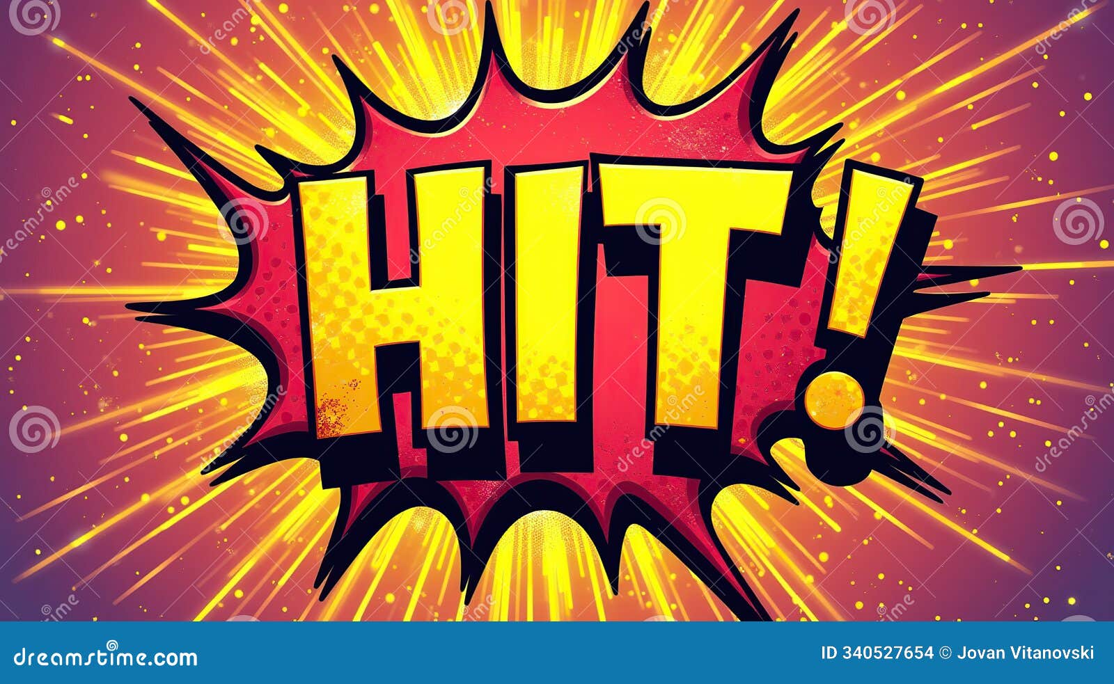 Colorful Comic Book Style Explosion with Bold Hit Text Stock ...