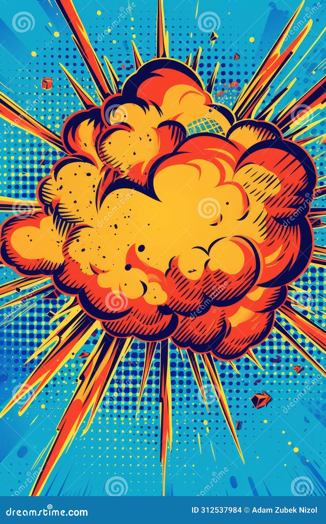 Colorful Comic Book Style Explosion Illustration Stock Illustration ...