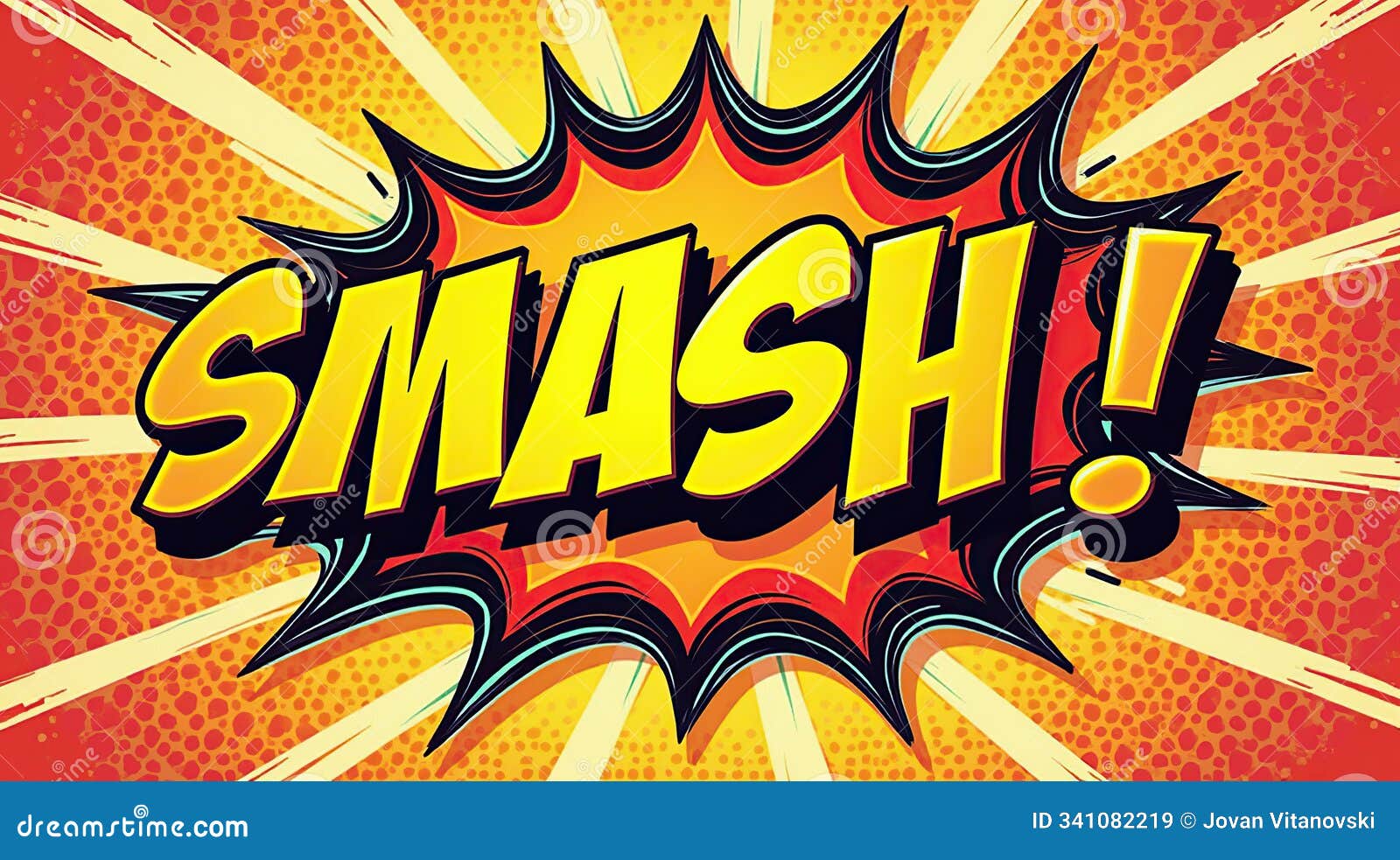 Colorful Comic Book Style Explosion with Smash Text Stock Illustration ...