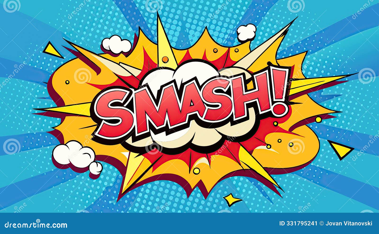 Colorful Comic Book Style Explosion with Smash Text Stock Illustration ...