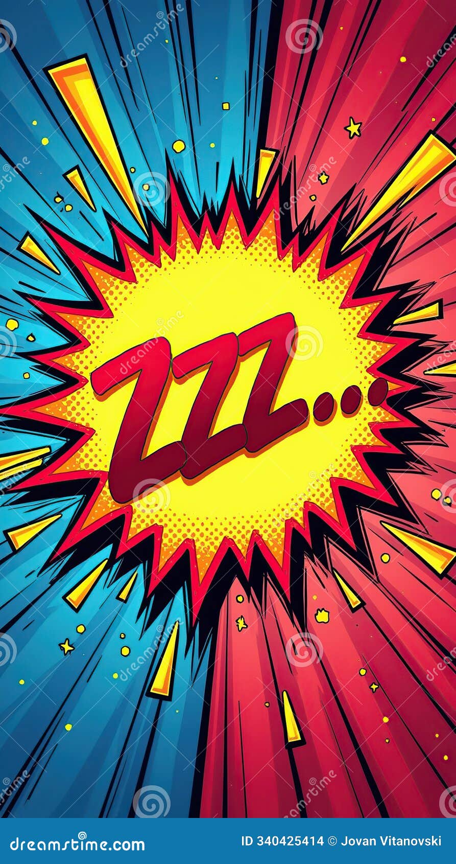 Colorful Comic Book Style Explosion with ZZZ Text Stock Illustration ...