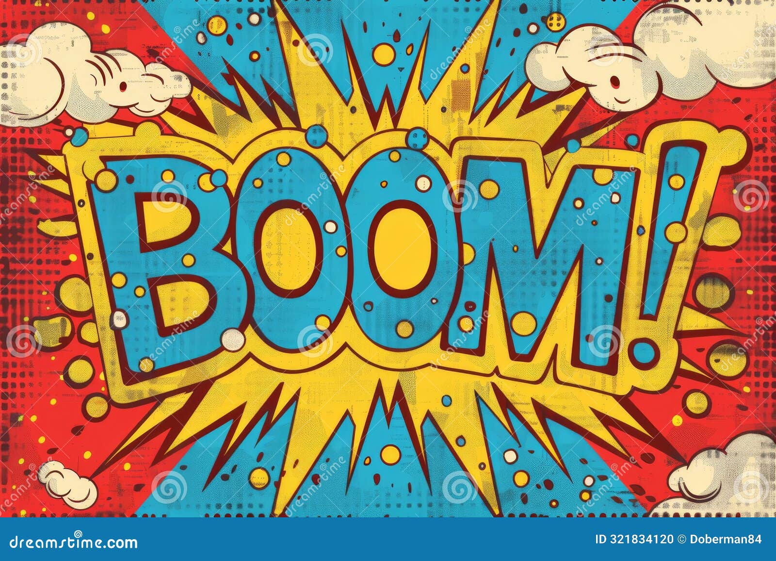 Colorful Comic Book Style Illustration with the Word Boom in Bold ...