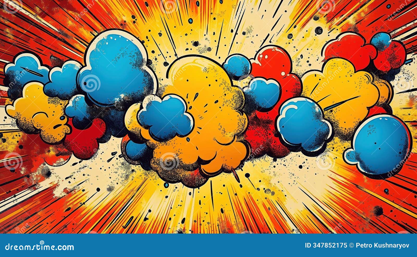 Colorful Comic Book Style Speech Bubbles, Sound Effects Explode on ...