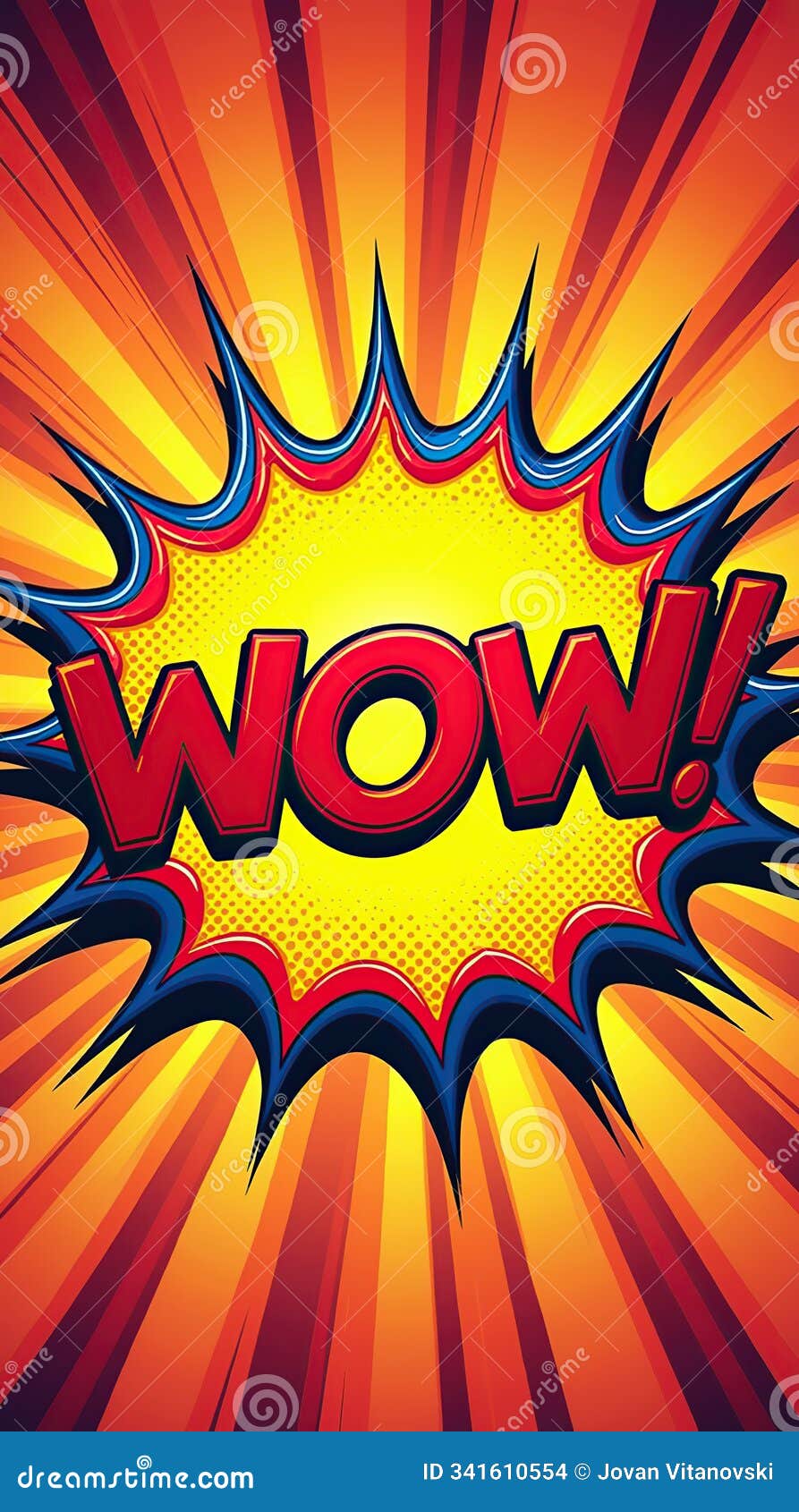 Colorful Comic Book Style Wow Explosion Background Illustration Stock ...