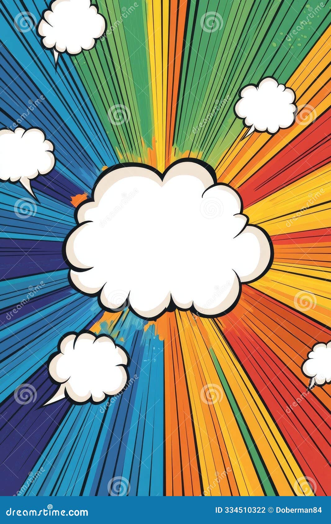 Colorful Comic Book Template with Speech Bubble and Vibrant Starburst ...