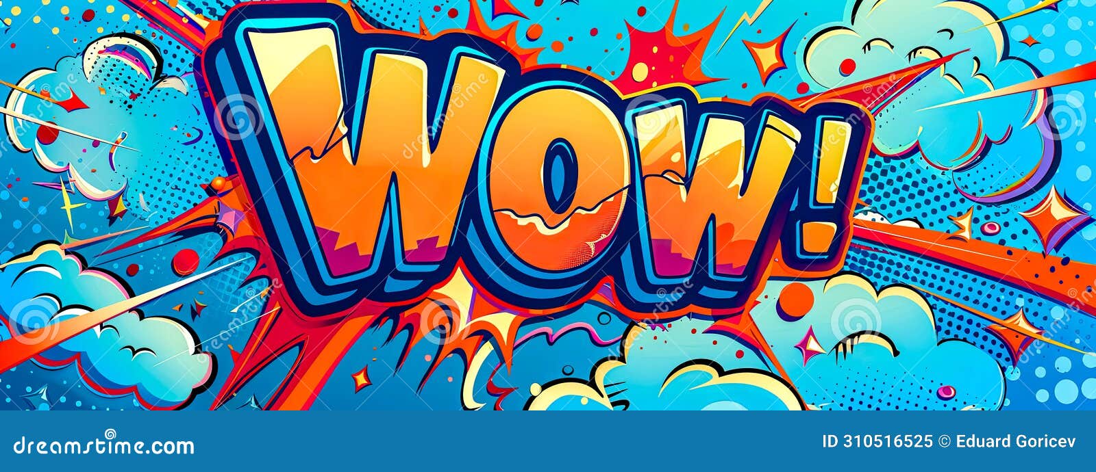 Colorful Comic Book Wow Explosion Stock Image - Image of cartoon, book ...